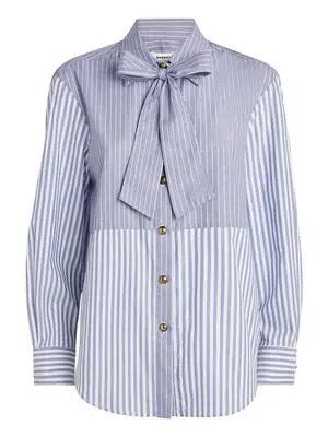 Sandro Striped Cotton Shirt - Blue