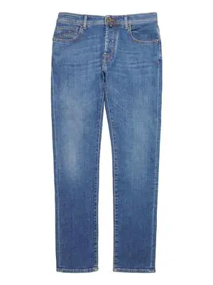 Jacob Cohen Bard Slim Jeans With Pony Hair Patch - Blue