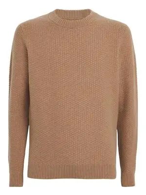 Harrods Cashmere Textured Sweater - Camel