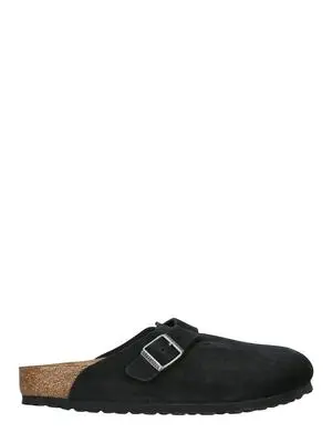BIRKENSTOCK Suede Boston Clogs - Black