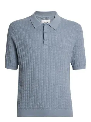 WAX LONDON Cotton-cashmere Diamond Polo Shirt - Grey