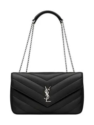 Saint Laurent Mini Matelassé Loulou Shoulder Bag - Black