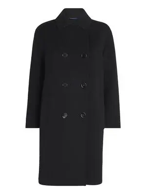 Max Mara Virgin Wool Double-breasted Coat - Black