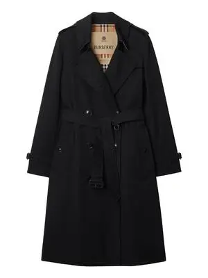 Burberry Long Kensington Heritage Trench Coat - Black