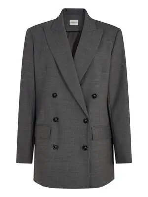 Claudie Pierlot Double-breasted Tailored Blazer - Grey