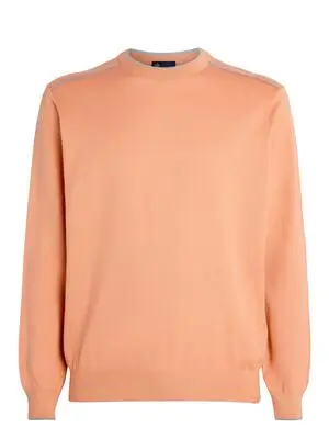 Paul & Shark Silk-cotton Knit Crewneck Sweater - Orange