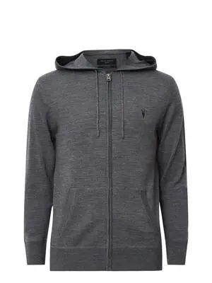ALLSAINTS Merino Wool Mode Hoodie - Grey
