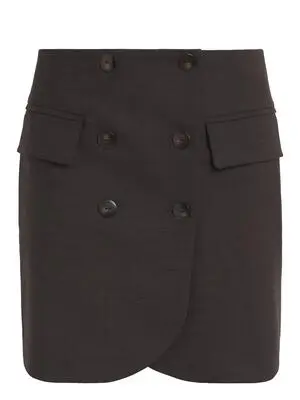 Claudie Pierlot Wool-blend Mini Skirt - Brown