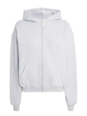 SKIMS Cotton-Blend Fleece Classic Hoodie Grey