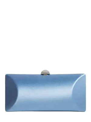 Rodo Silk Satin Tube Clutch Bag - Blue