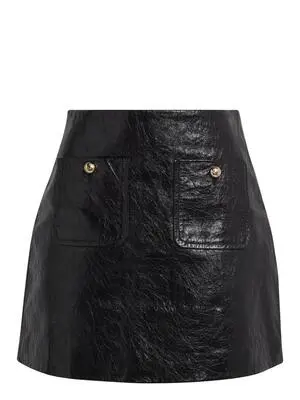 Claudie Pierlot Mini Leather Skirt - Black