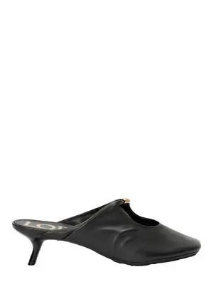 Loewe Lambskin Pebble Soft Heeled Mules 45 Black