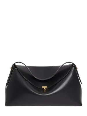 TOTEME Leather T-Lock Top-Handle Bag Black