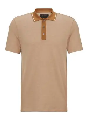 BOSS Cotton-silk Polo Shirt - Beige