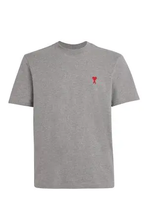 Ami Cotton Logo T-shirt - Grey