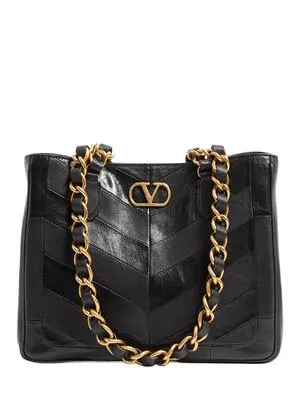 Valentino Garavani Small Laseine Lambskin Tote - Black