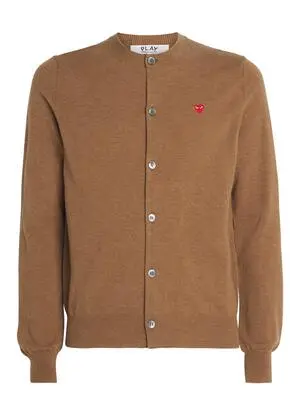 Play Comme Des Garcon Wool Cardigan - Brown