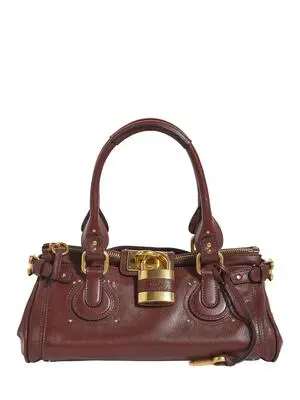Chloé Leather Paddington Top-Handle Bag Brown