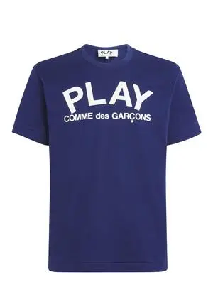 Play Comme Des Garcon Play Logo T-shirt - Navy