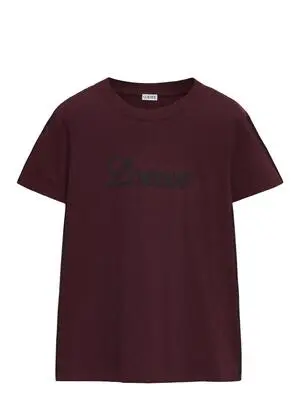 Loewe Stretch-cotton Logo T-shirt - Burgundy