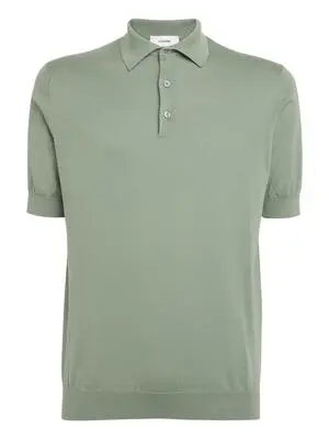 LARDINI Cotton Knit Polo Shirt - Green