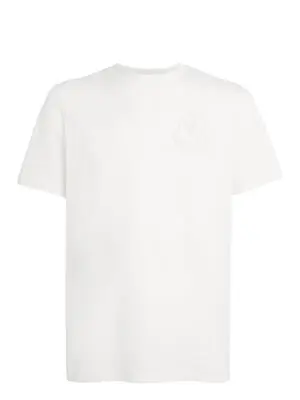 Moncler Cotton Flocked Logo T-shirt - Ivory