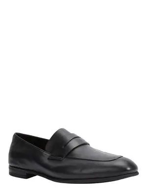 Zegna Zegna Asola Leather Penny Loafers Navy
