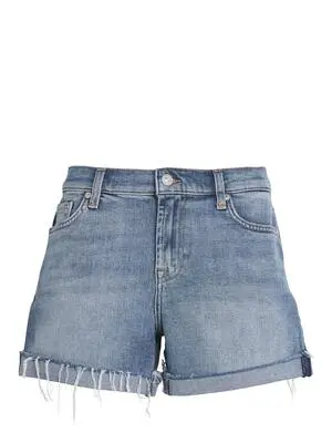 7 For All Mankind Mid-rise Denim Shorts - Blue