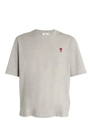 Ami Cotton Logo T-shirt - Grey