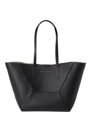 Brunello Cucinelli Small Calfskin Bc Duo Tote Bag - Black