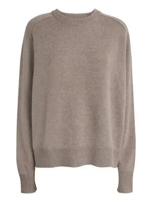Soft Goat Cashmere Boyfriend Sweater - Beige