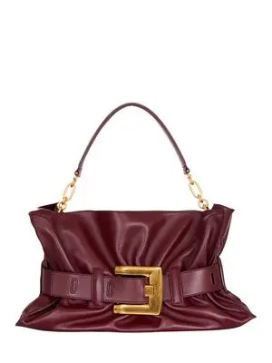 Balmain Medium Leather Anthem Shoulder Bag - Brown