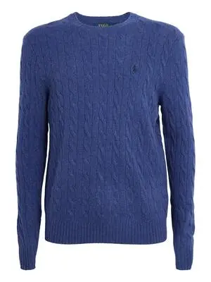 Polo Ralph Lauren Wool-cashmere Cable-knit Sweater - Navy