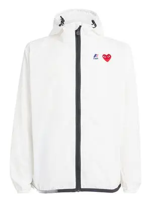 Play Comme Des Garcon X K-way Nylon Water-resistant Jacket - White