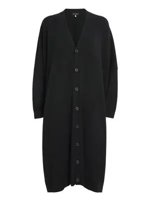 Eskandar Cashmere Longline Cardigan - Black
