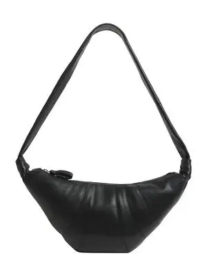 LEMAIRE Medium Grained Leather Croissant Shoulder Bag - Black
