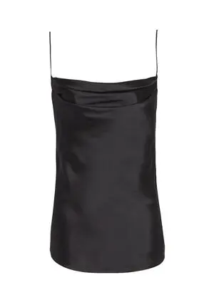 Balmain Silk Draped Top - Black
