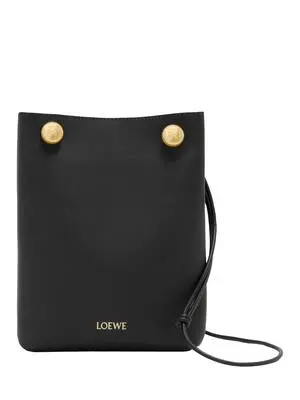 Loewe Leather Pebble Pouch - Black
