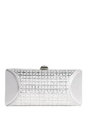 Rodo Embellished Tube Plus Clutch Bag - Silver