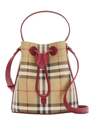 Burberry Mini Check Bucket Bag - Burgundy