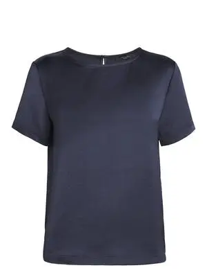 Max Mara Satin-front T-shirt - Navy