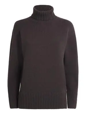 Harrods Cashmere Rollneck Sweater - Brown