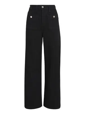Maje High-rise Cropped Jeans - Black