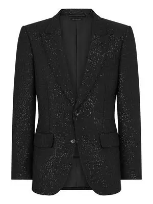 TOM FORD Virgin Wool-blend Sequinned Blazer - Black