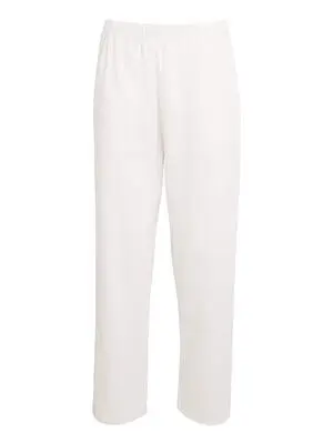 LESET Cotton Straight Leg Trousers - White
