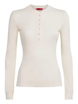 Max & Co. Long-sleeve Henley Top - White