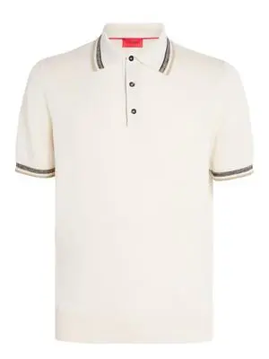 Isaia Silk-linen Polo Shirt - White