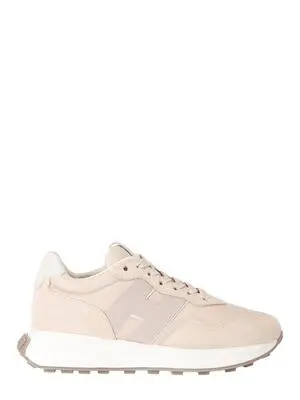 Hogan H641 Suede-Blend Sneakers Nude