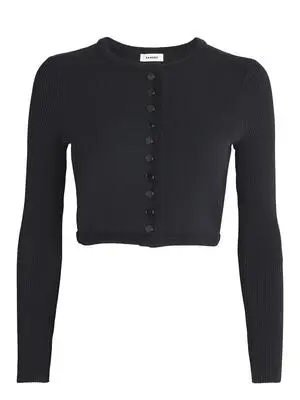 Sandro Cropped Cardigan - Black