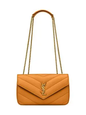 Saint Laurent Small Loulou Matelassé Shoulder Bag - Beige